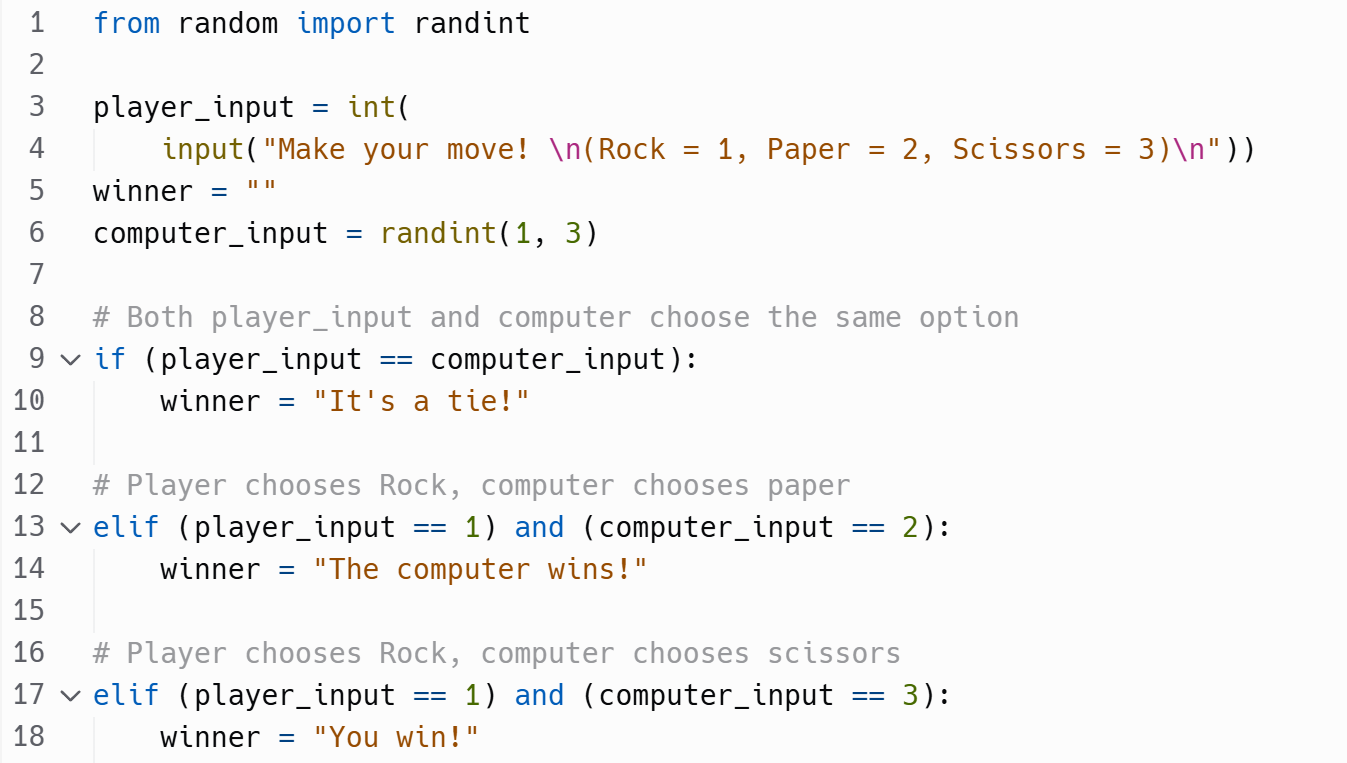 Intro to Python: Rock, Paper, Scissors, Shoot | Terrapin Works